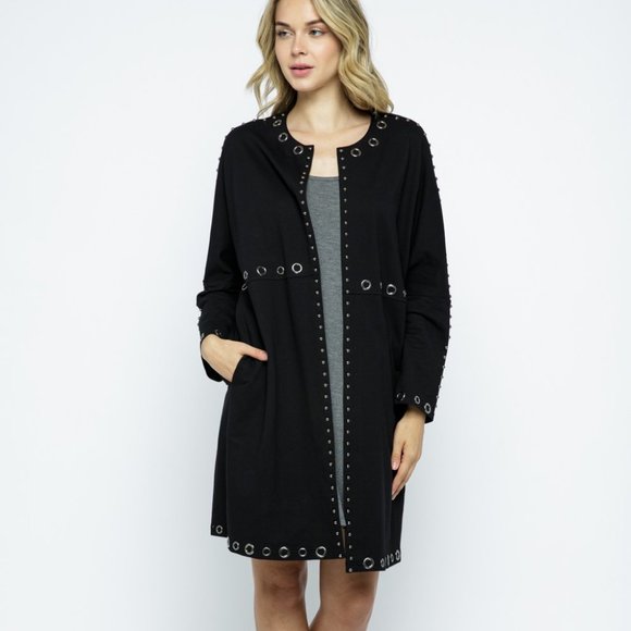 Vocal | Jackets & Coats | New Vocal Black Jacket Coat Studs Eyelet Smxl ...